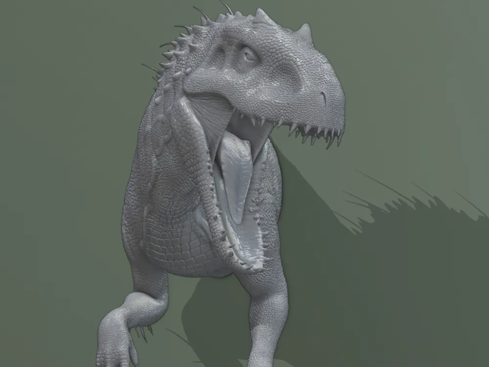 Indominus Rex Bust For Wall - Free 3D Print Model - MakerWorld