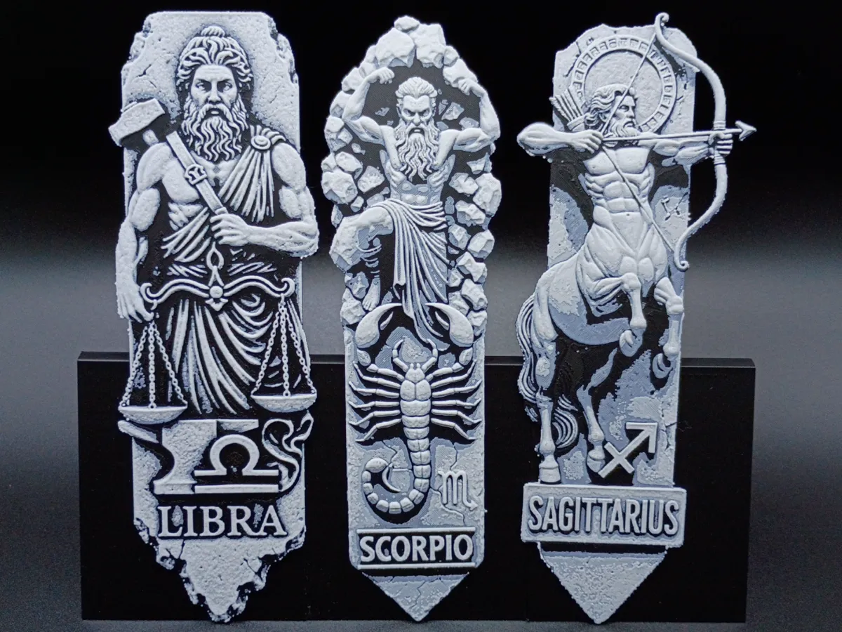 Astrology - Libra, Scorpio, Sagittarius Bookmark - Free 3D Print Model ...