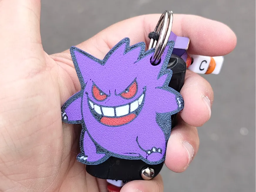 Multicolor Gengar Pokémon Keychain - Free 3D Print Model - MakerWorld