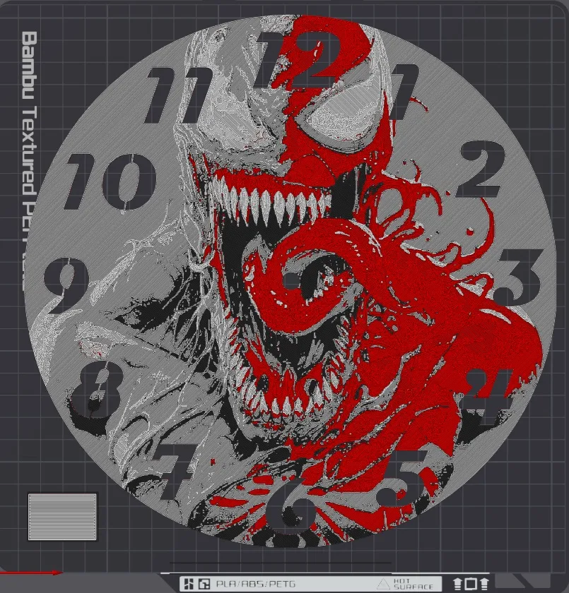 Venom vs Spiderman Clock HueForge by Macik MakerWorld: Download Free 3D ...