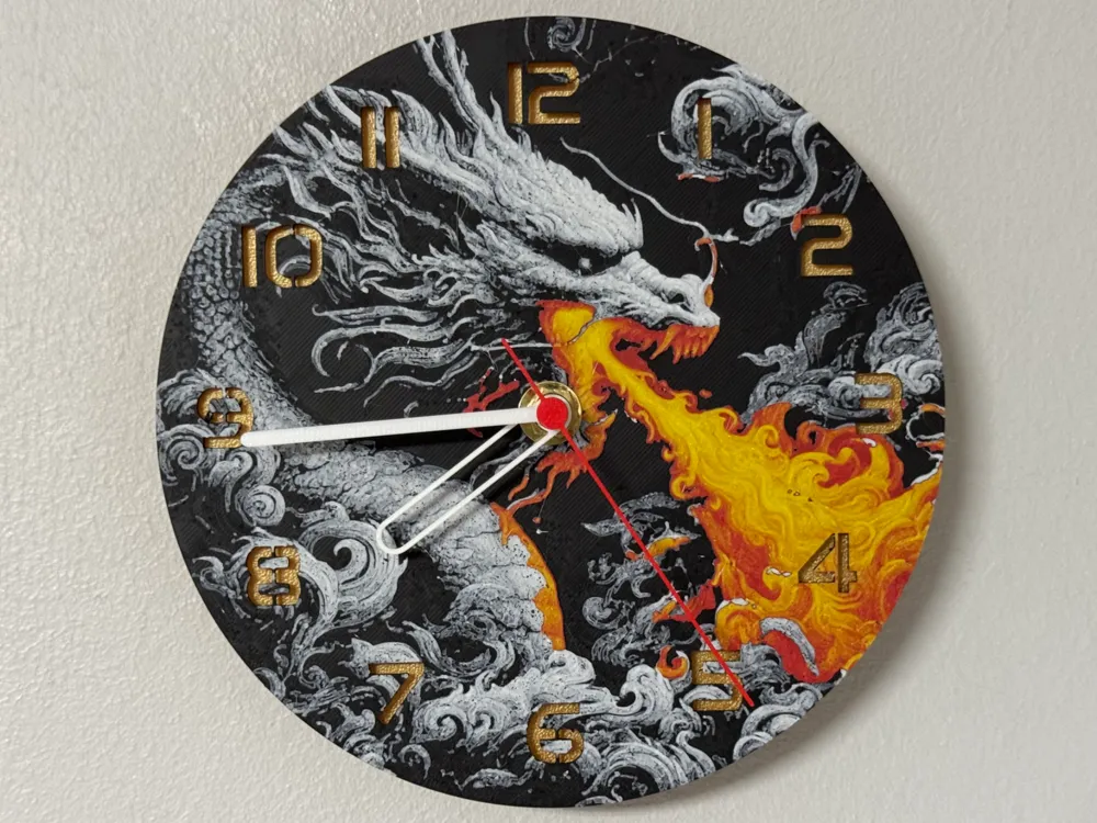 wall / desk clock Dragons Breath HueForge Remixed by cP3D - MakerWorld