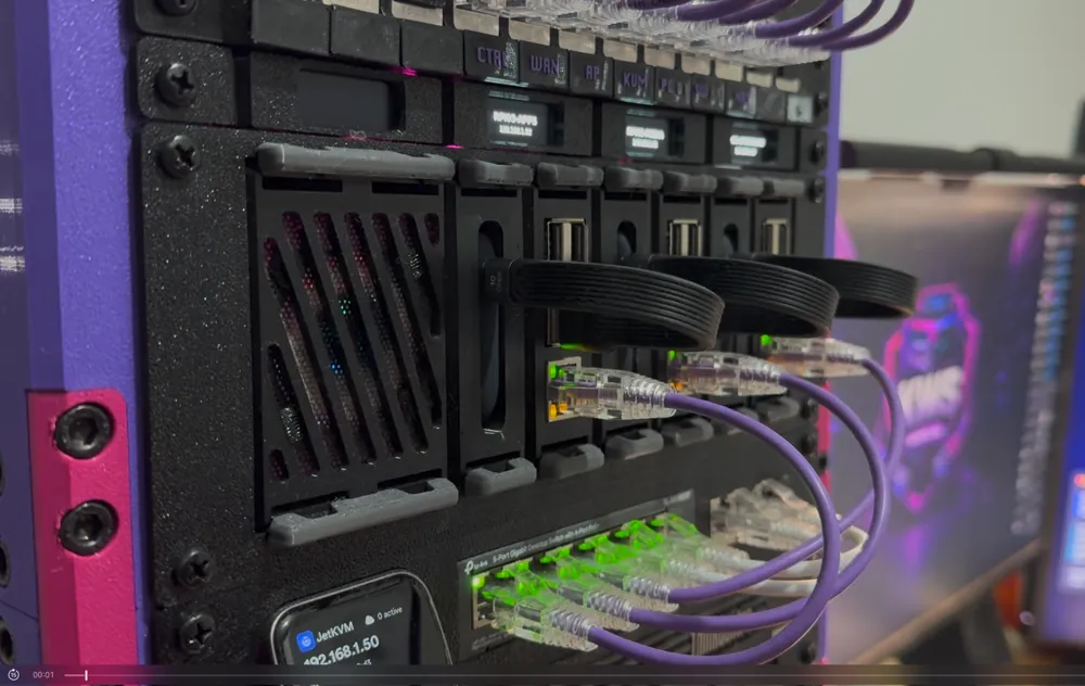 2U Raspberry Pi Cluster (SnapIn 8Bay) for KWS Rack - Free 3D Print ...