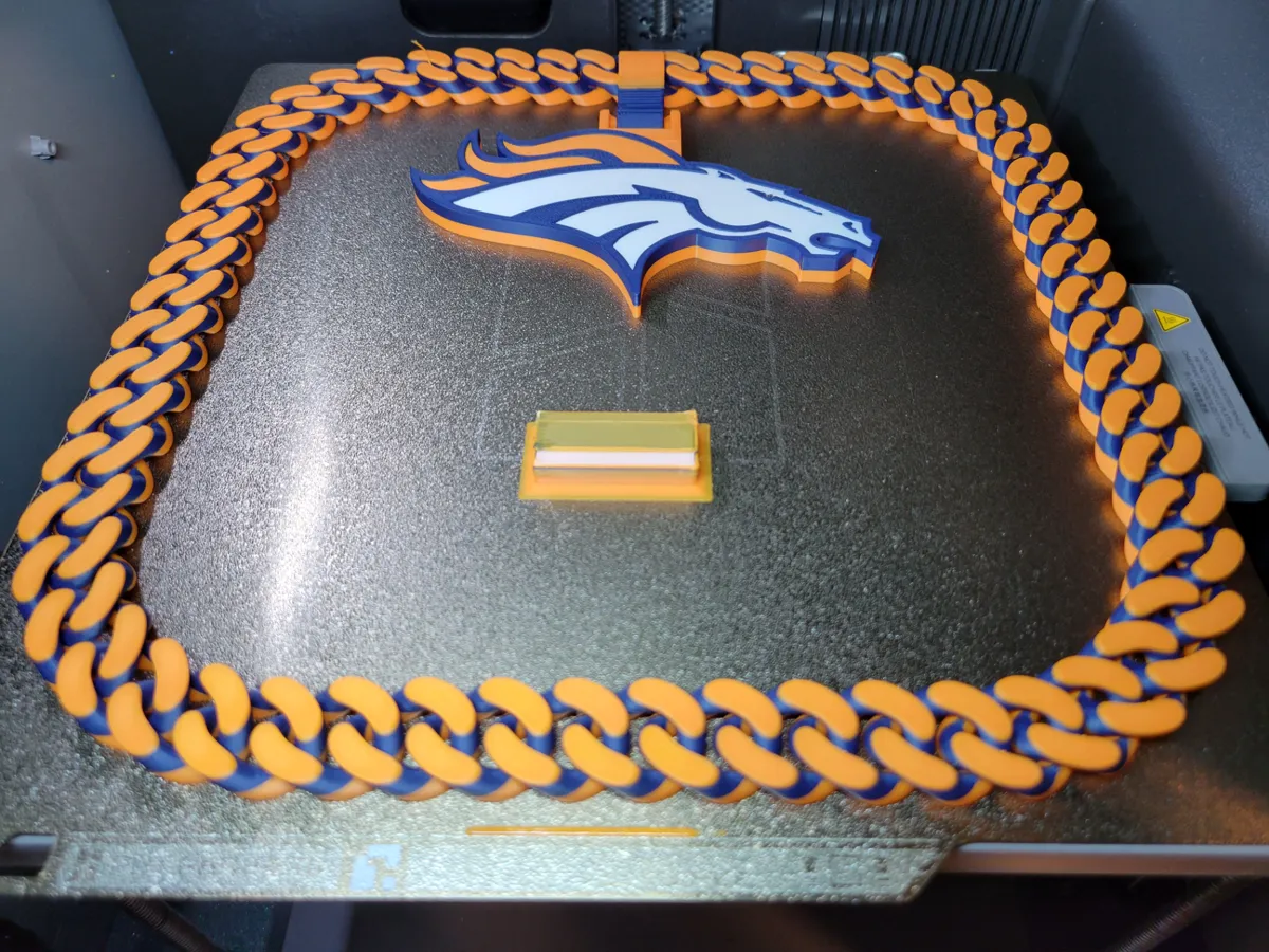 Denver Broncos Cuban Style Hype Chain - Free 3D Print Model - MakerWorld
