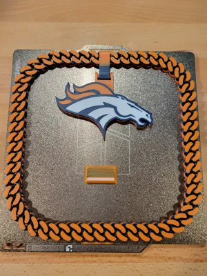 Denver Broncos Cuban Style Hype Chain - Free 3D Print Model - MakerWorld