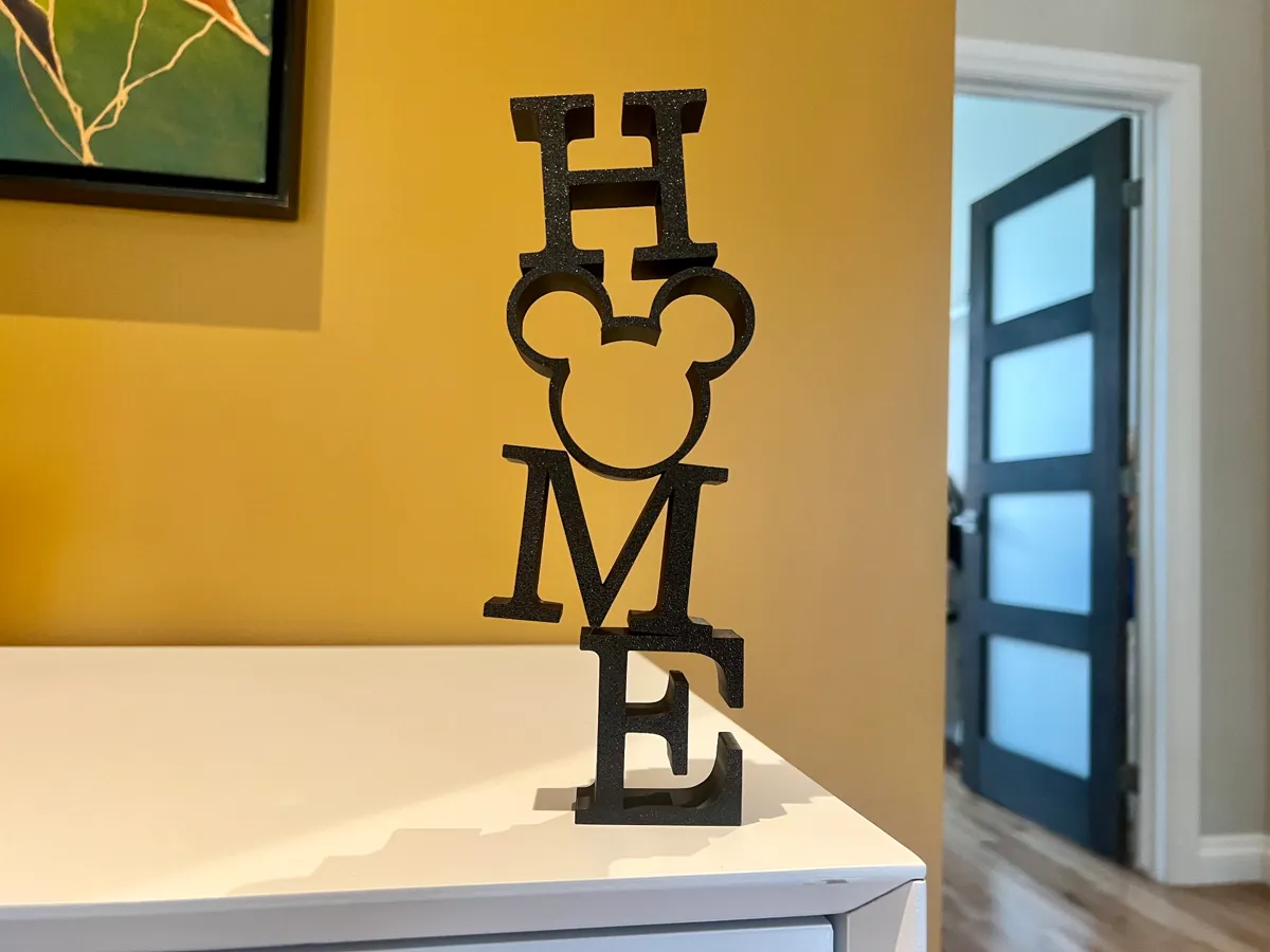"HOME” Mickey Silhouette Decorative Sign - Free 3D Print Model - MakerWorld