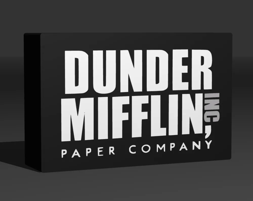 The Office Dunder Mifflin light box Michael Scott - Free 3D Print Model ...