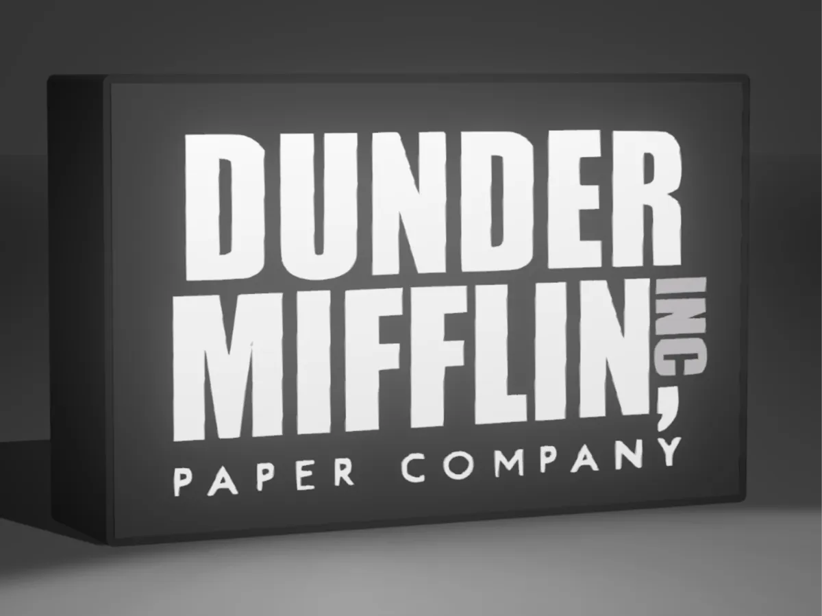 The Office Dunder Mifflin light box Michael Scott - Free 3D Print Model ...