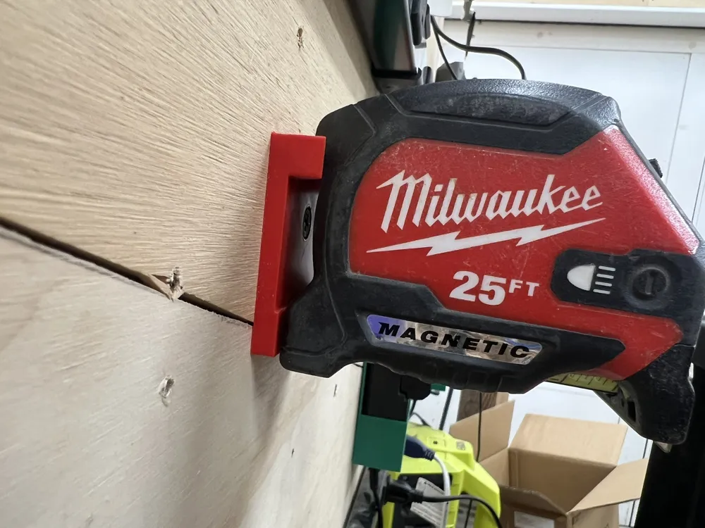 Milwaukee Tape Measure Wall Mount Hanger - Free 3D Print Model - MakerWorld