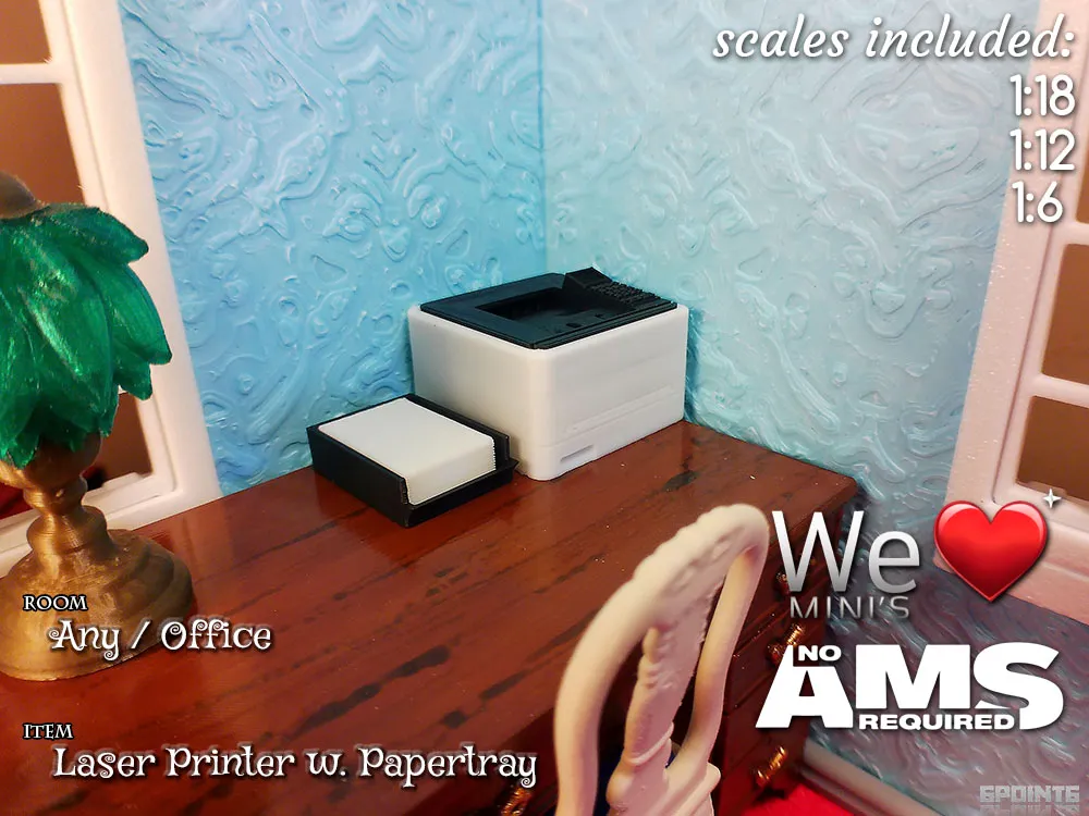 Dollhouse - Laser Printer & Paper Tray - Free 3D Print Model - MakerWorld