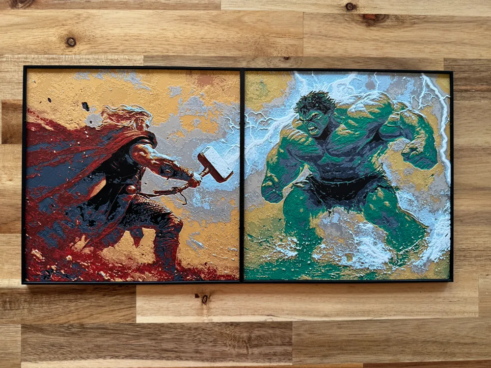 Hulk Vs Thor - 2 Panel Hueforge - 400x200 by Canadian Gamer - MakerWorld