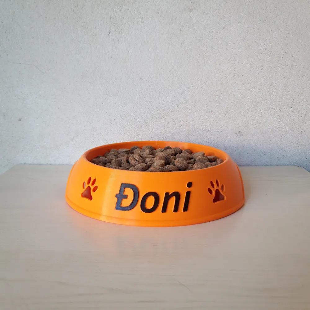 Dog bowls with names by Vuki Production MakerWorld: Download Free 3D Models
