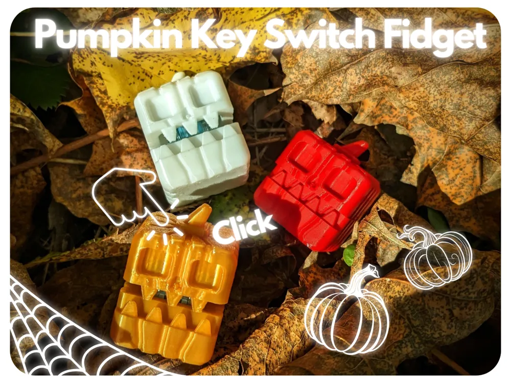 Pumpkin Key Switch Fidget Toy - Free 3D Print Model - MakerWorld