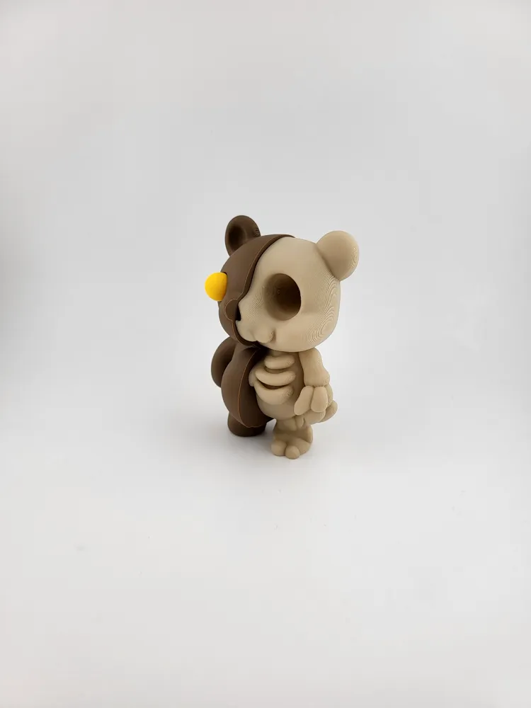 Half Bear Half Skeleton – Cute & Dark Split NO AMS - Free 3D Print ...