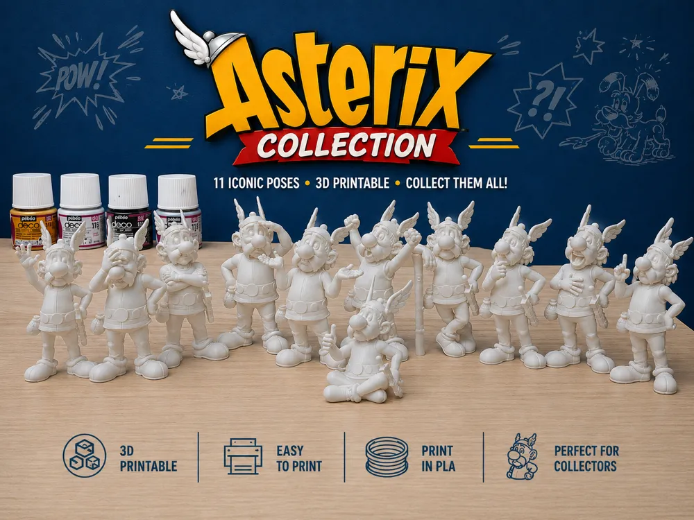 Asterix Collection – 11 Iconic Cartoon Poses - Free 3D Print Model ...