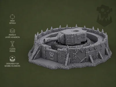 Ork Gun Pit Fortress – Grimdark Tabletop Terrain - Free 3D Print Model ...