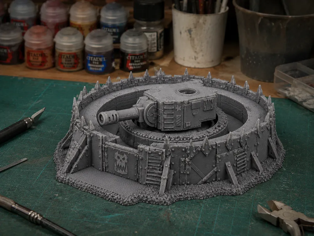 Ork Gun Pit Fortress – Grimdark Tabletop Terrain - Free 3D Print Model ...