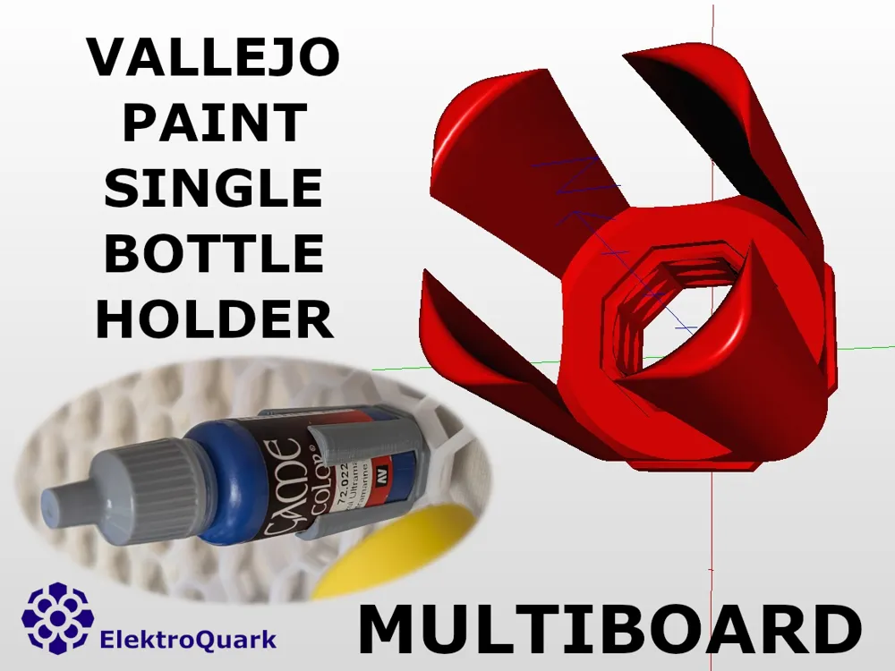 Multiboard Vallejo Paint single bottle holder by ElektroQuark ...