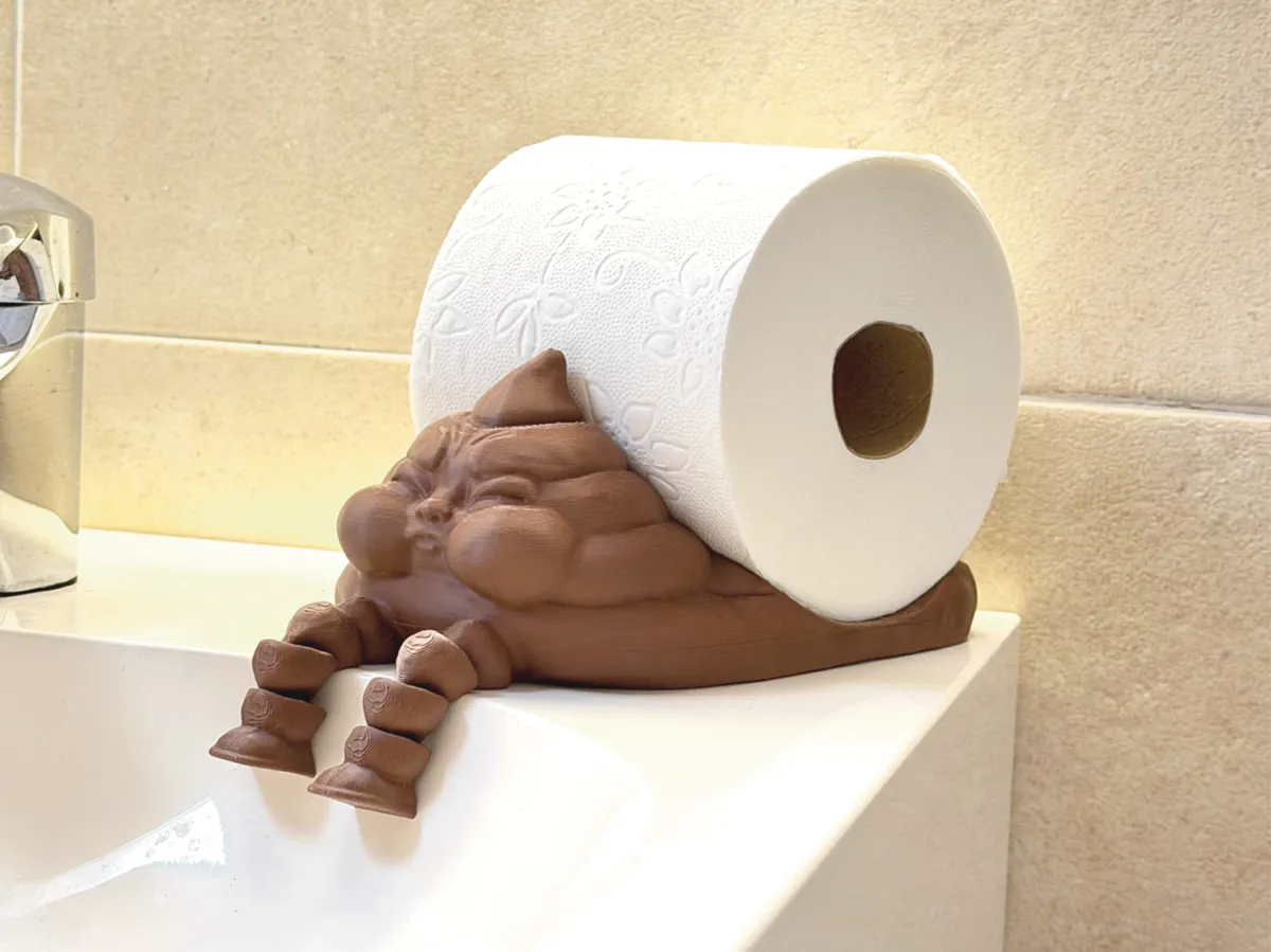 Funny Poop Toilet Paper Holder - Free 3D Print Model - MakerWorld