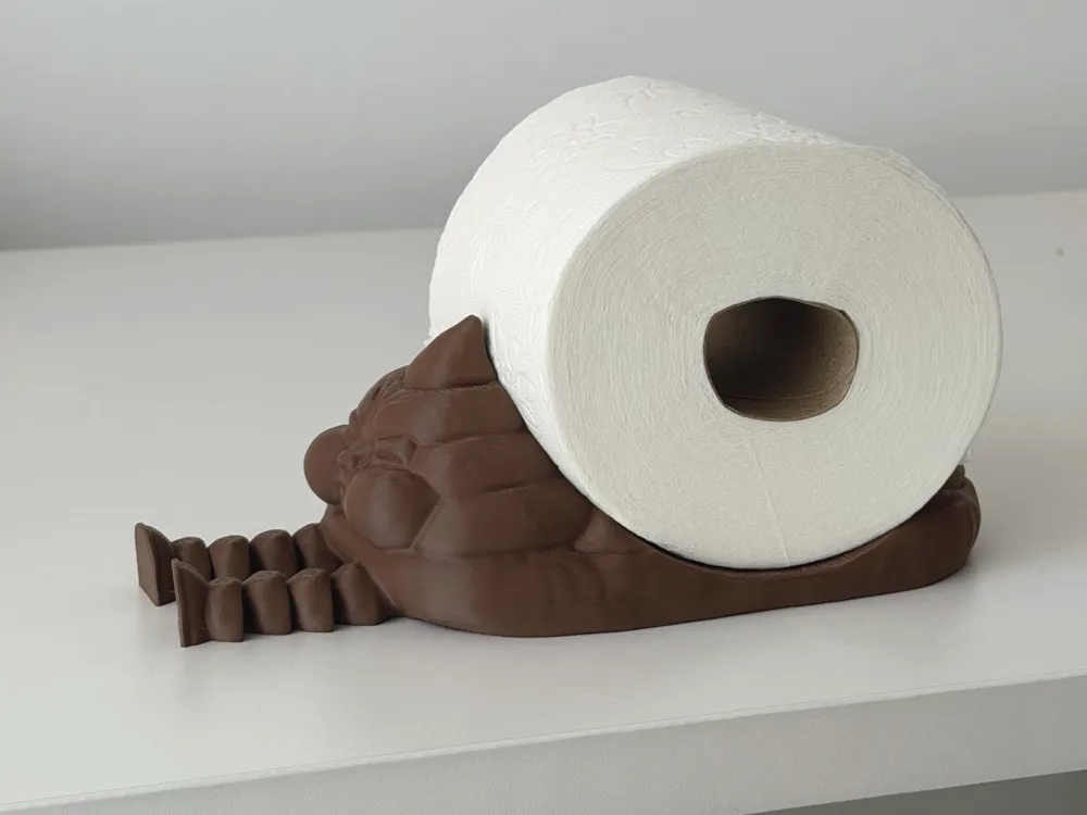 Funny Poop Toilet Paper Holder - Free 3D Print Model - MakerWorld