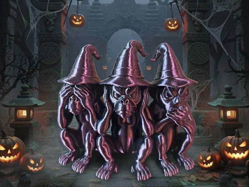 The Three Cursed Pumpkin Monkeys by mairyjulien MakerWorld: Download ...