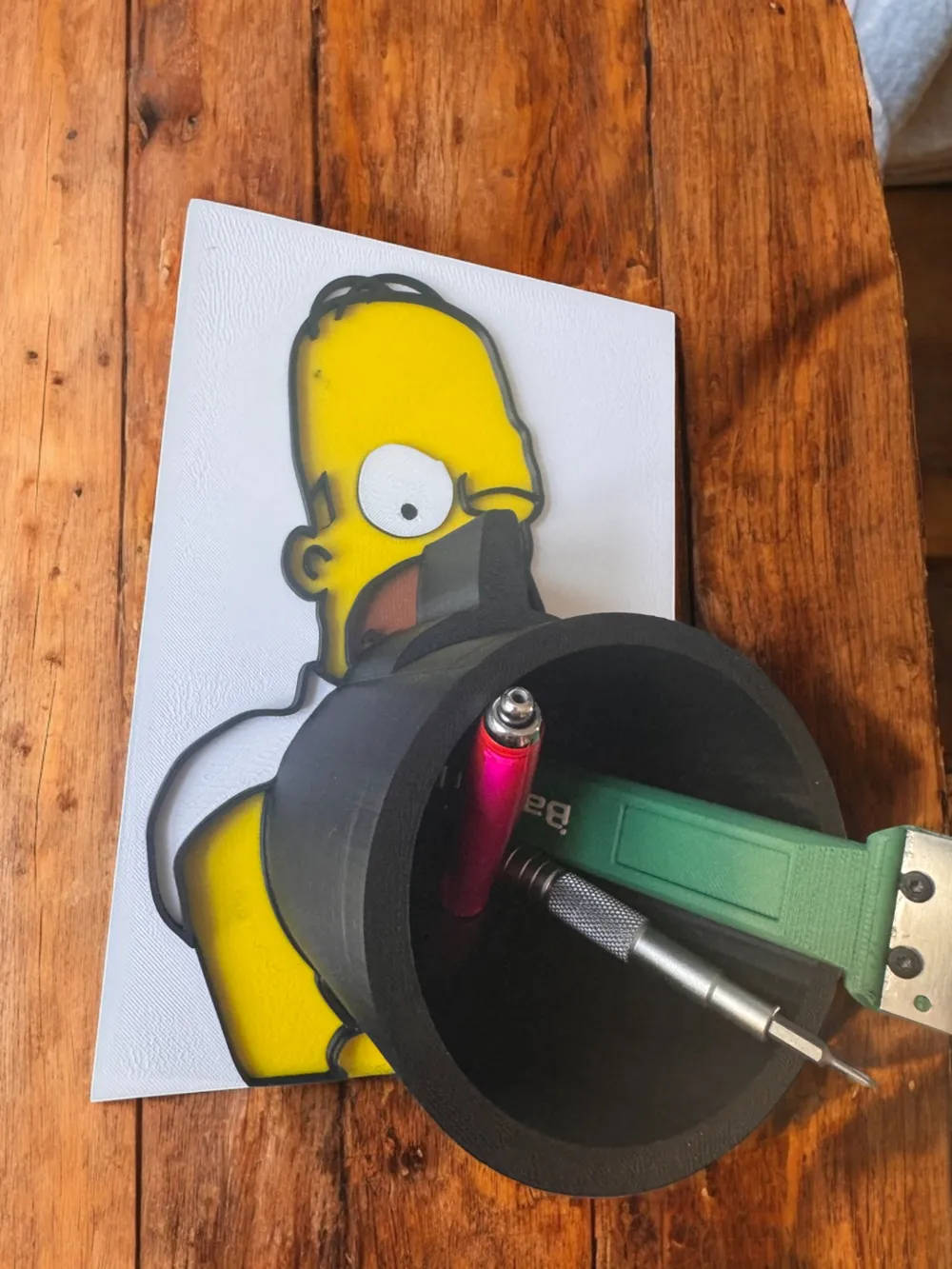 Homer Holding a Gun -Wall-Mounted Shelf& Organizer by james butcher ...