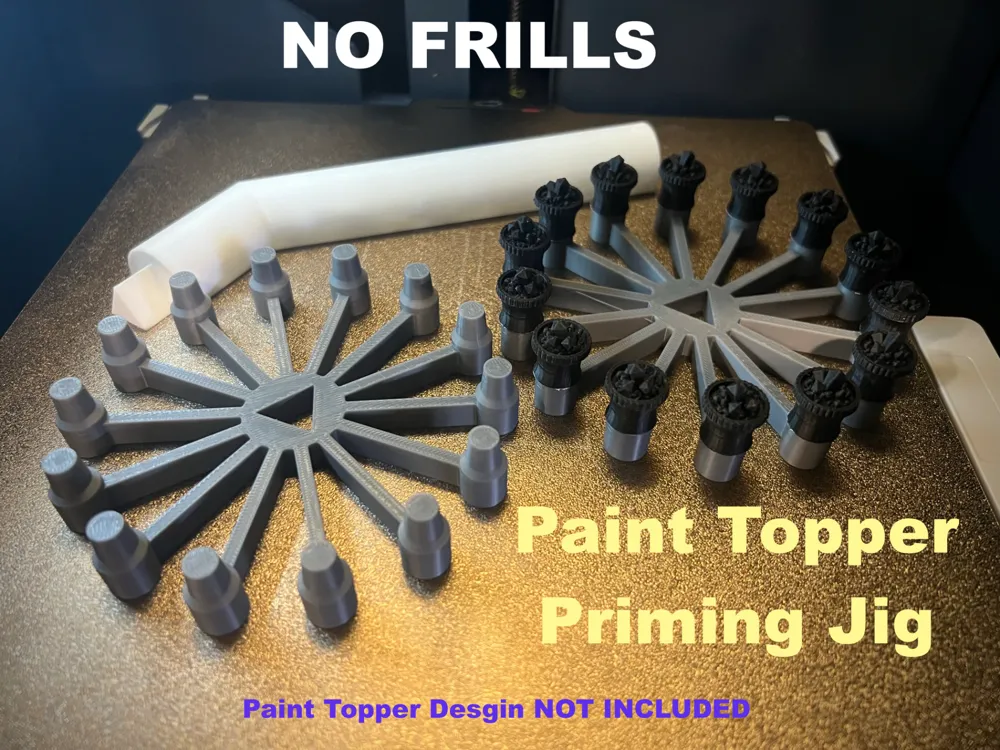 NO FRILLS Paint Cap Priming Jig by PrintingPopPop MakerWorld: Download ...