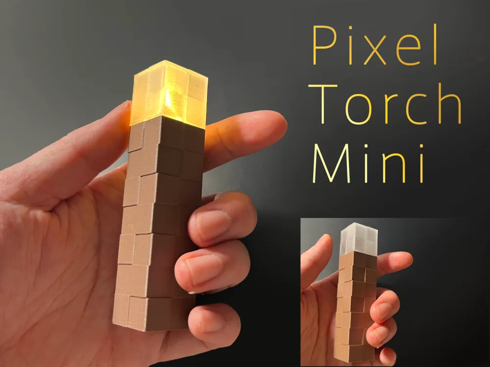 Pixel Torch Mini - Minecraft Inspired LED Light by wontonnn - MakerWorld