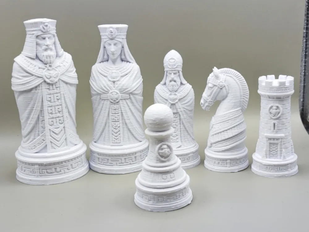 Ancient Empire Royal Chess Set - Free 3D Print Model - MakerWorld