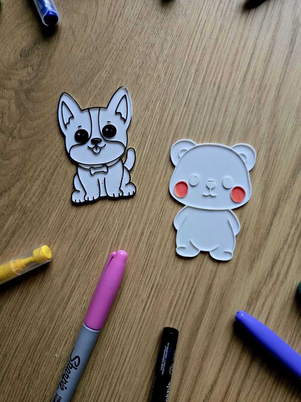 Cute Dog And Bear DIY Coloring Craft - Free 3D Print Model - MakerWorld