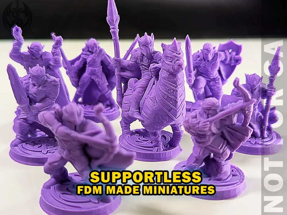 Supportless High Elf 8 Pack - 32mm miniatures - Free 3D Print Model ...