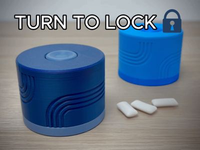 Gum Dispenser - With Lock | Gum Bottle | Gum Box - Free 3D Print Model ...