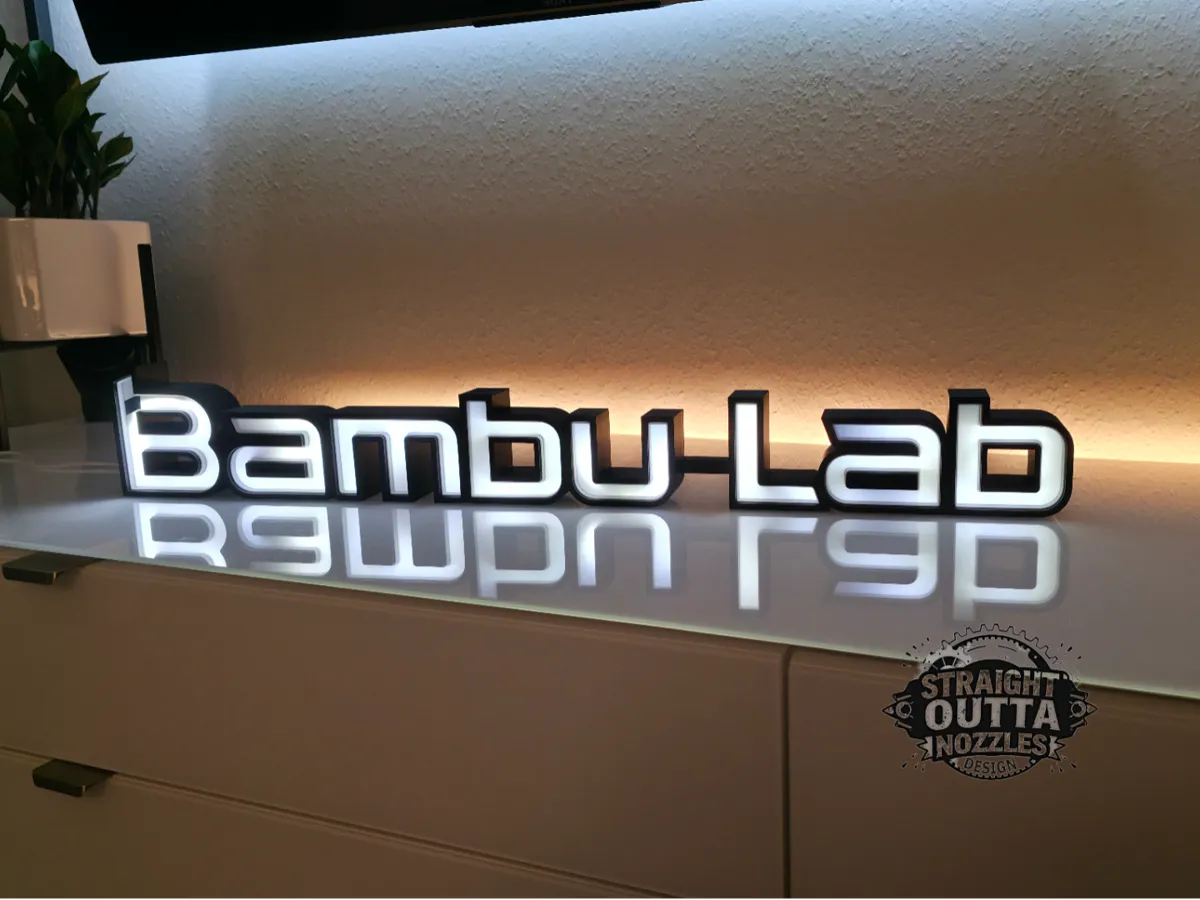Bambu Lab LED Sign - Free 3D Print Model - MakerWorld