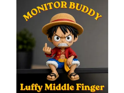 Luffy - Monitor Buddy - Free 3D Print Model - MakerWorld