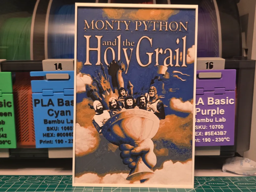 Monty Python and the Holy Grail Poster - Hueforge - Free 3D Print Model ...
