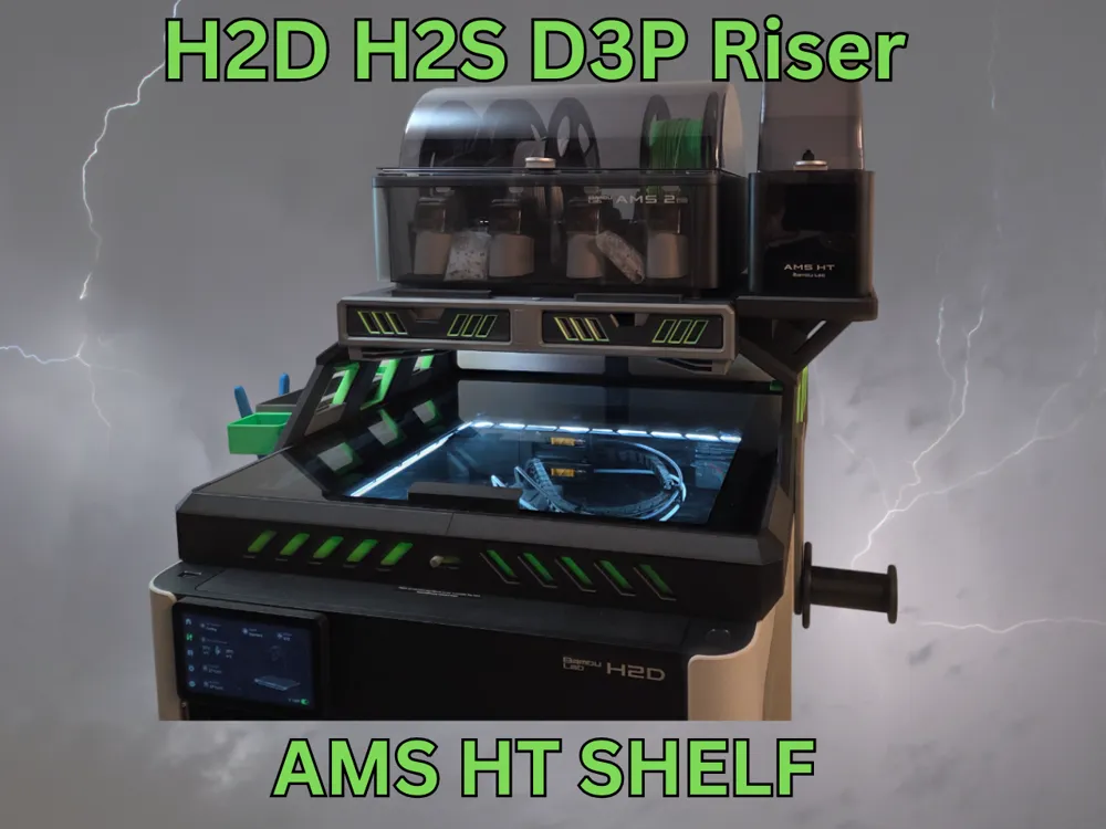 AMS HT EXTENSION SHELF FOR THE H2D - H2S D3P RISER by Darren 3d print ...