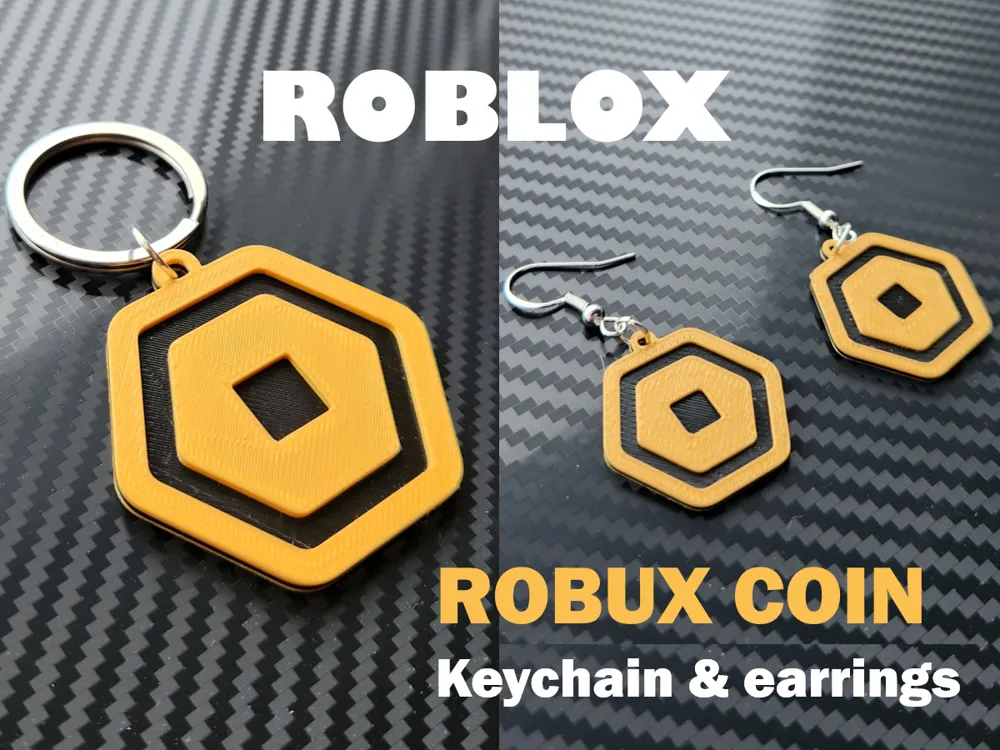 ROBUX Keychain and Earrings - ROBLOX by SBlob MakerWorld: Download Free ...