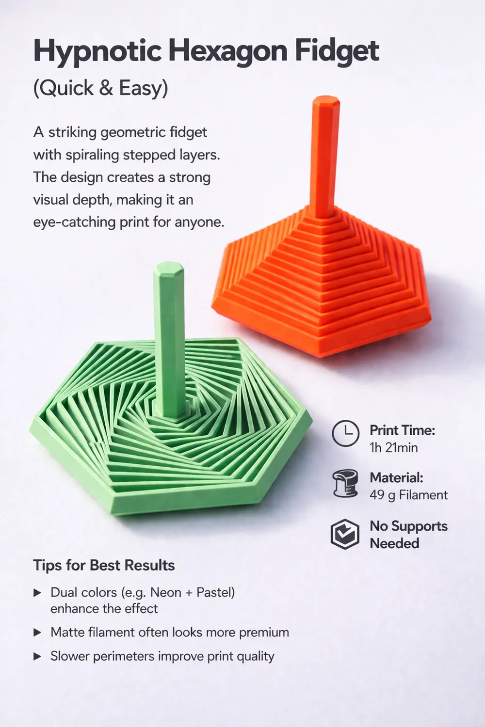 Hypnotic Hexagon Fidget - Free 3D Print Model - MakerWorld