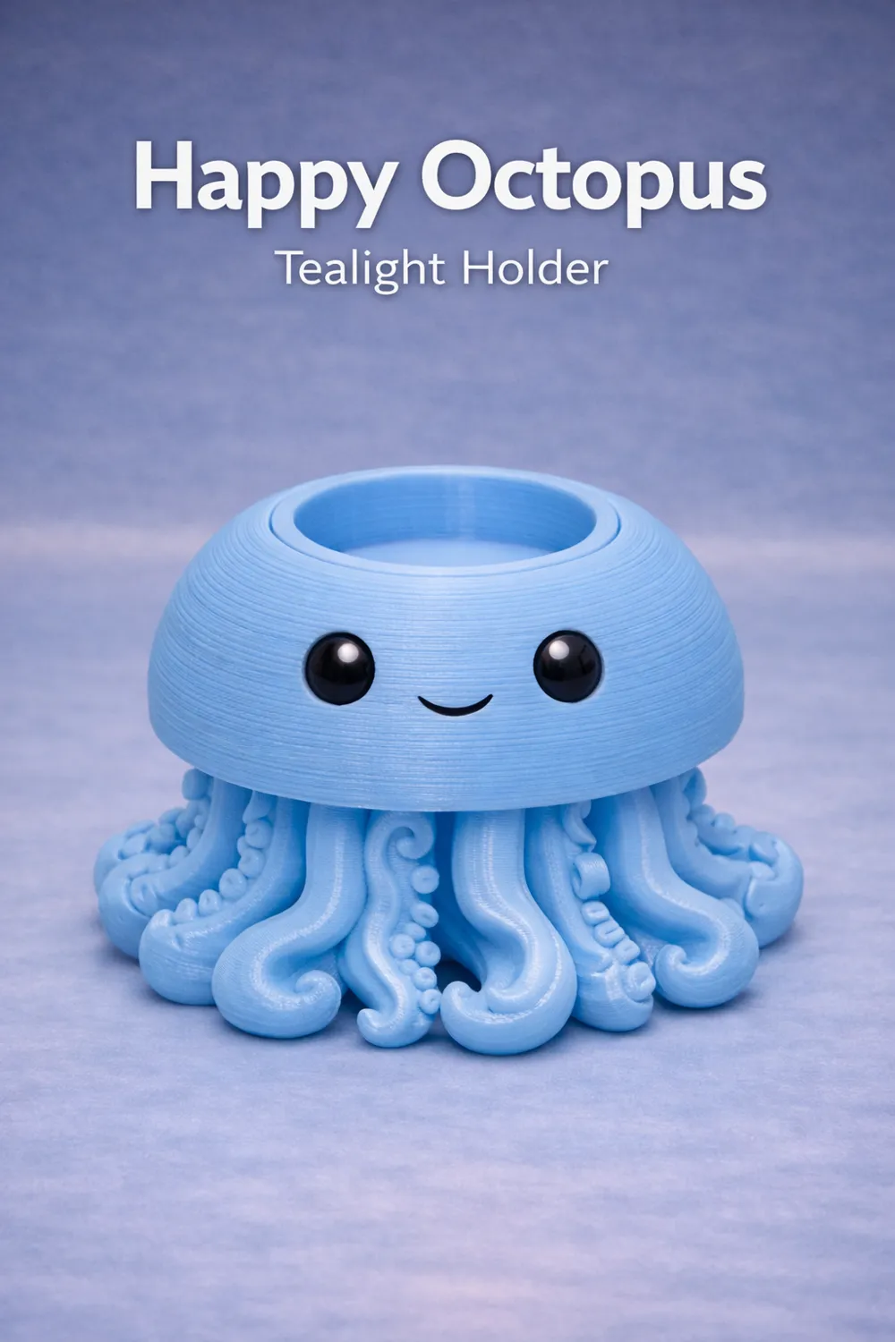 Happy Octopus LED Tealight Holder - Free 3D Print Model - MakerWorld