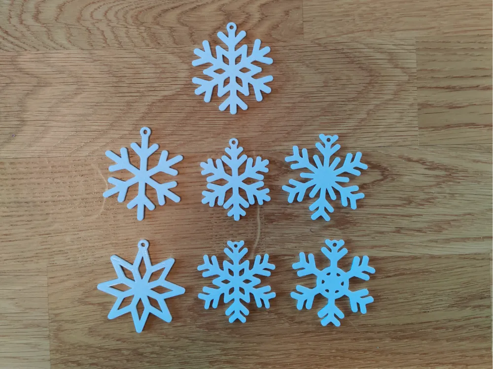 Snowflake ornaments by Dan MakerWorld: Download Free 3D Models