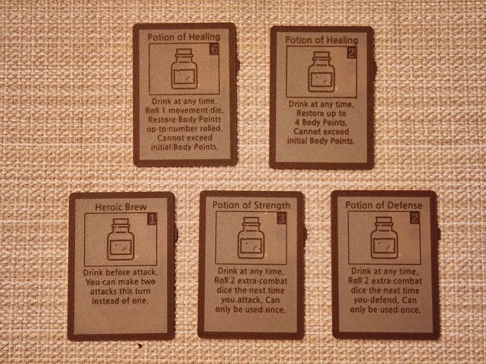 HeroQuest Potion Cards with Counters - Free 3D Print Model - MakerWorld