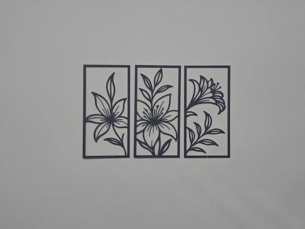 Floral decorative panels (Lily) Wall art - Free 3D Print Model - MakerWorld
