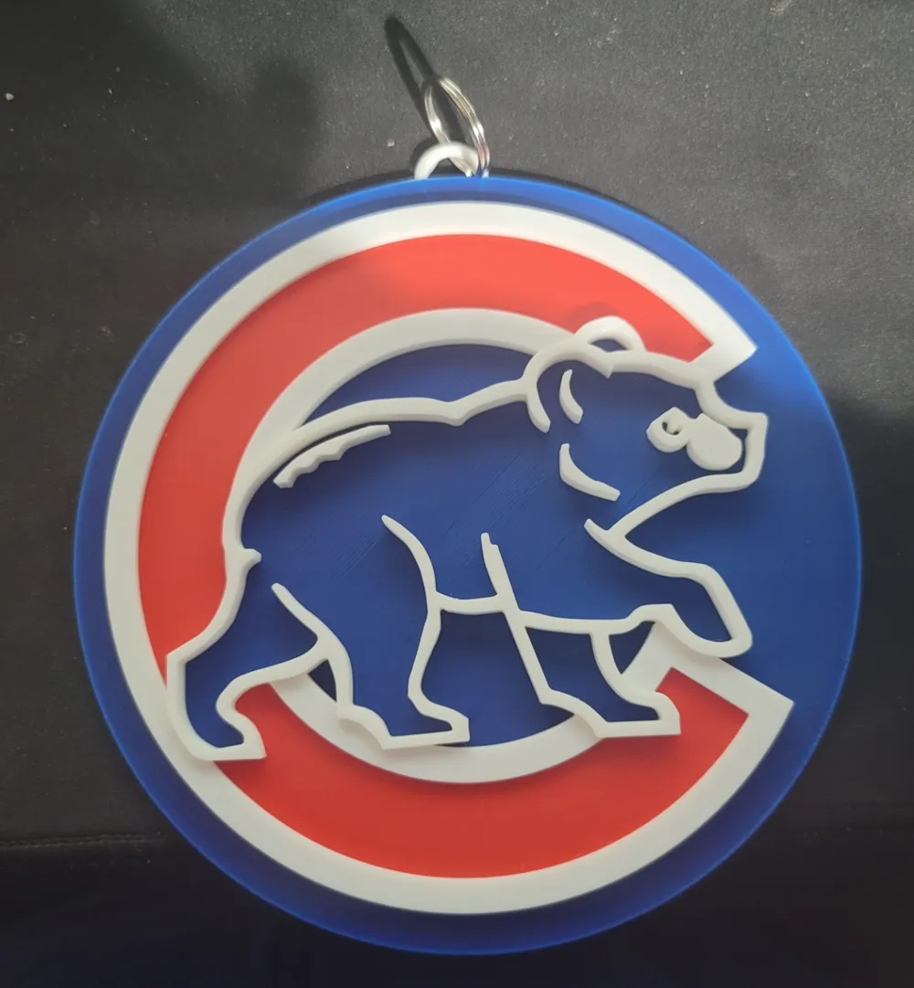 Chicago Cubs 3d Walking Cub logo 180mm x 180mm 0.2mm layer, 4 walls, 10 ...