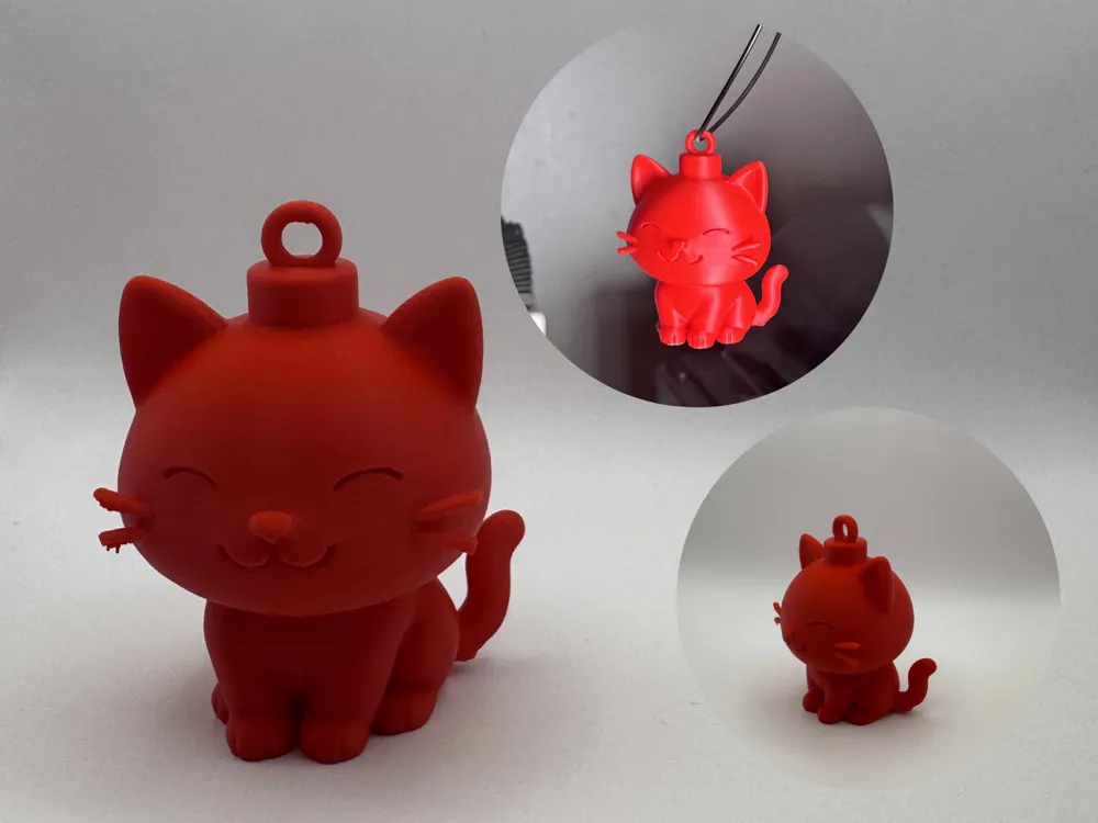 Kitty Ornament – Christmas Tree Bauble Cat - Free 3D Print Model ...