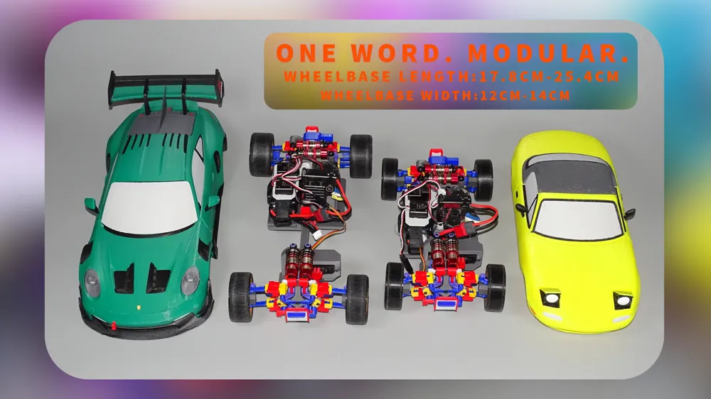 GT-RC R v1.3 Modular RC Chasis (MJX HyperGo) - Free 3D Print Model ...