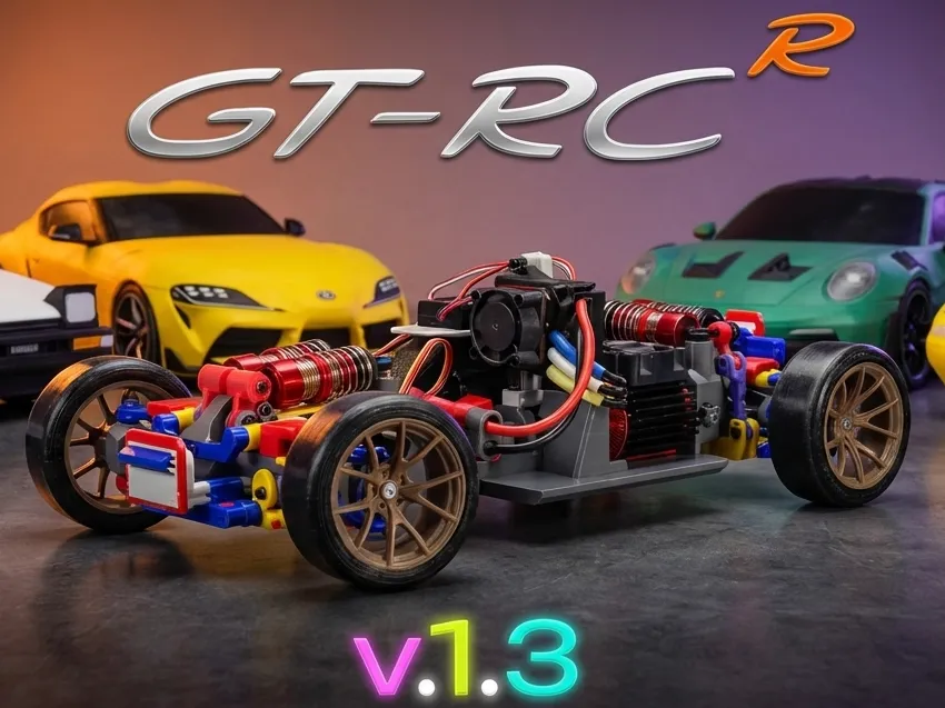 GT-RC R v1.3 Modular RC Chasis (MJX HyperGo) - Free 3D Print Model ...