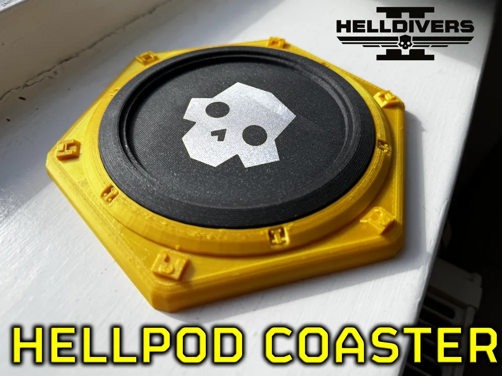 Hellpod drink coaster - Helldivers 2 by BigMikeMW - MakerWorld