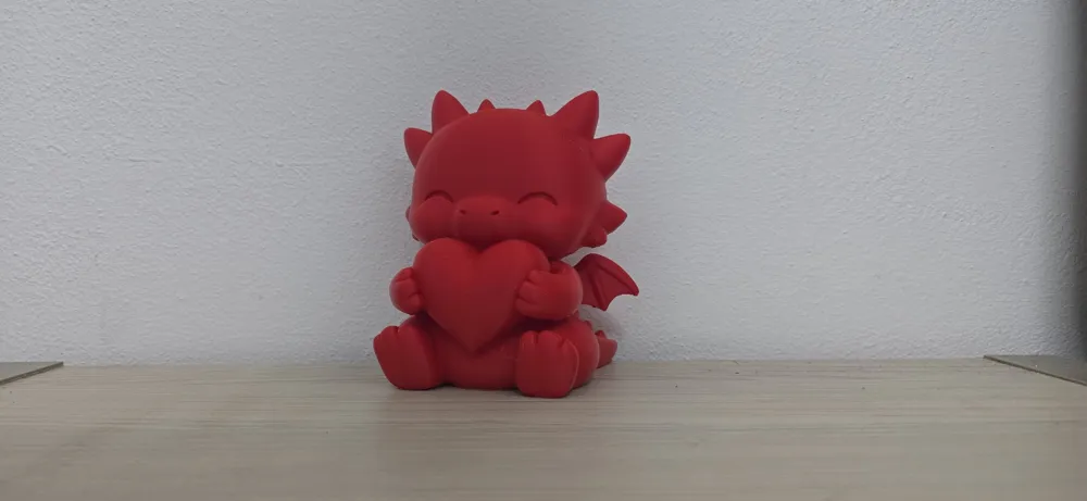 Cute Valentine Heart Dragon Statue - Free 3D Print Model - MakerWorld