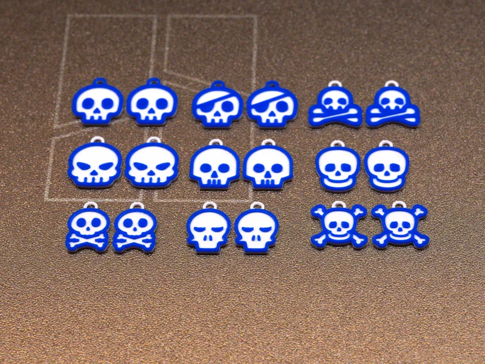 Halloween Earrings Skull Set - 9 different models by SBlob MakerWorld: Download Free 3D Models