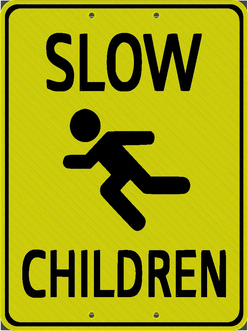 Slow Children Sign 2 Colors by TripleGWorkshop - MakerWorld