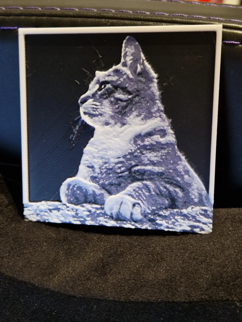 Cat side profile 3d/2d picture small with frame by Rxsengxn MakerWorld ...